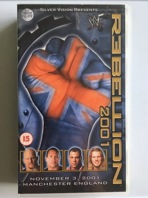 WWF WWE REBELLION ‘01 Uk Ppv Vhs Video Tape Silver Vision 2001 Pal ...