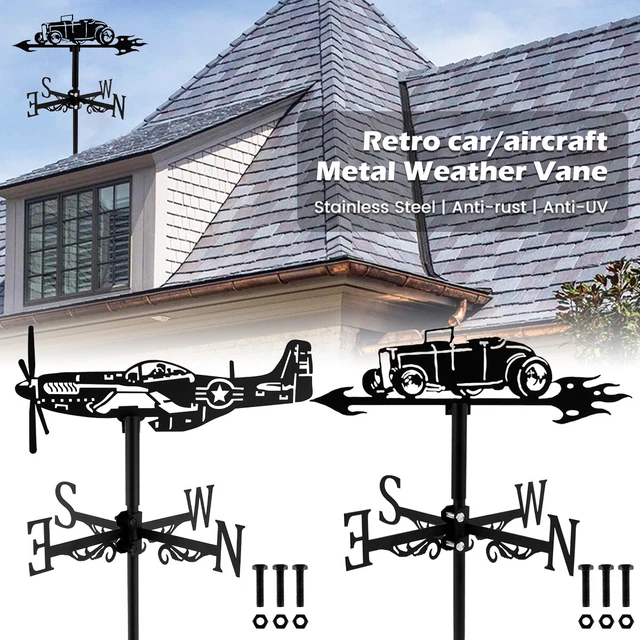 WEATHER VANE METAL Weather Resistant Wind Direction Indicator Retro ...