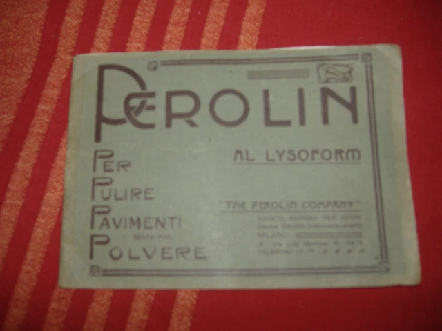 1920 DEPLIANT PUBBLICITARIO Perolin Lysoform Pulizia Dei Pavimenti ...