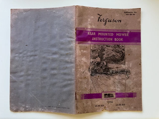 ORIGINAL FERGUSON REAR mounted mower instruction book (implement manual ...