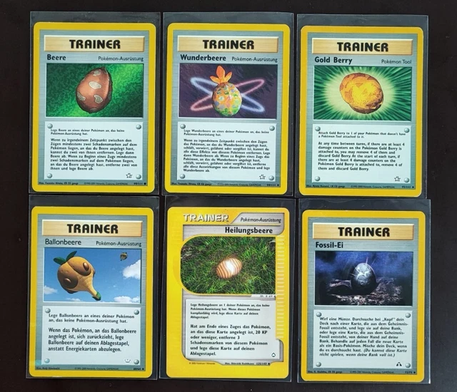 COLLEZIONE CARTE POKEMON: 6x allenatore bacca uovo bacca vecchio 1999 ... COLLEZIONE CARTE POKEMON: 6x allenatore bacca uovo bacca vecchio 1999 ...