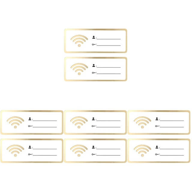 8 PCS ACRYLIC Wifi Password Sign Office Wall Sticker Indicator £25.98 ...