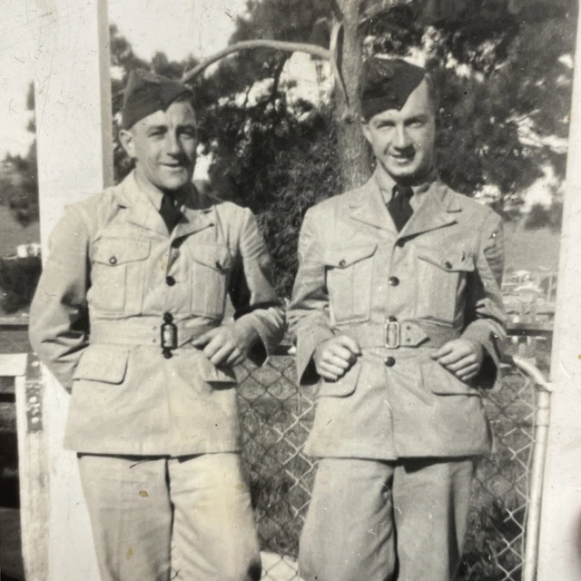 ORIGINAL VINTAGE PHOTO Postcard WAR AIF ANZAC WW2 Formal Dress Soldiers ...