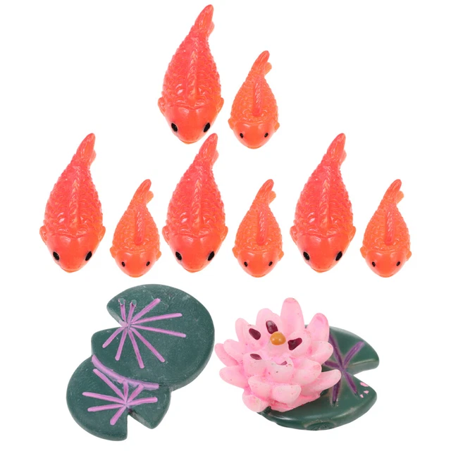 1 SET MINI Goldfish Figurines Fish Party Favors Resin Red Fish Toy Fish ...
