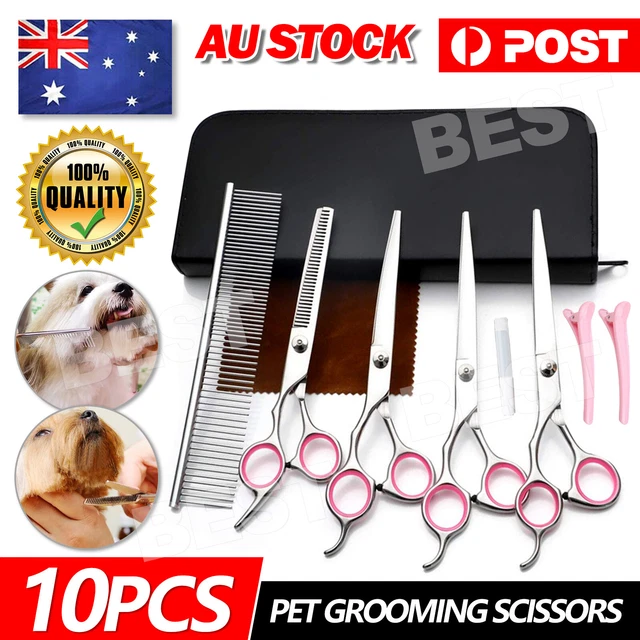 7'' SAFETY PROFESSIONAL Pet Grooming Scissors Shear Hair Cutting Curved ...