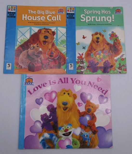 X3 BEAR IN the Big Blue House Books 2001-02 PB Love is all you need ...