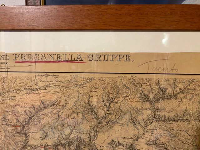 CARTA, MAPPA, CARTINA geografica ww1 austriaca Adamello Presenella ...
