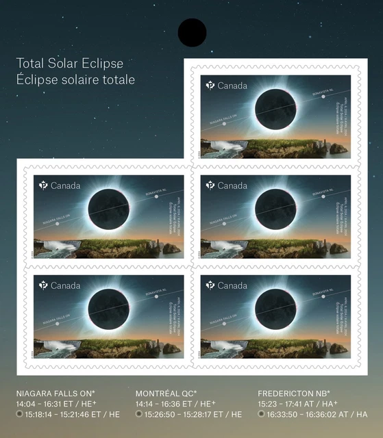CANADA 2024 * TOTAL SOLAR ECLIPSE * Niagara Falls *Right (Back) BK Page ...