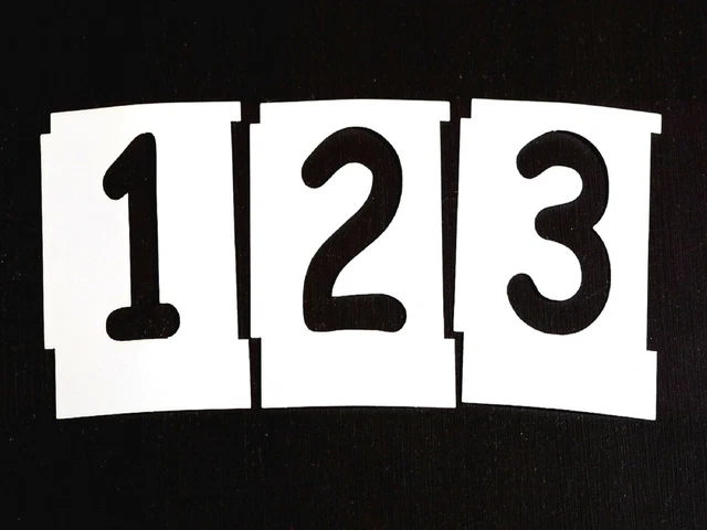 NUMBER STENCIL SET 0-9 COMIC SANS FONT Basic style stencils Sizes 15mm ...