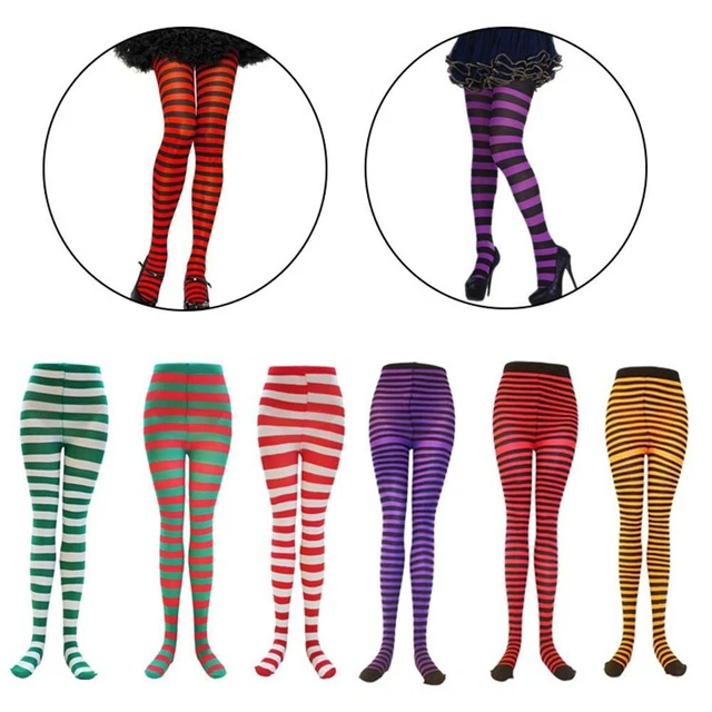 BUTTOCK LIFTING STRIPED Pantyhose Rainbow Long Stocking New Tights ...