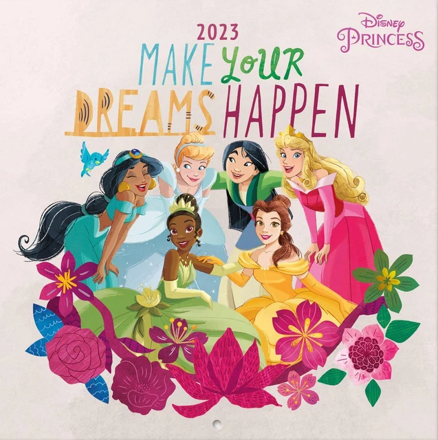 DISNEY PRINCESS CALENDAR 2023 Princesses Jasmine, Rapunzel, Cinderella ...