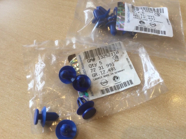 10 X GENUINE VAUXHALL SUITS MANY MODELS DOOR TRIM CLIPS BLUE OD 12mm ...