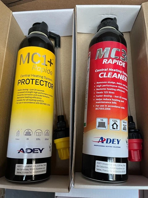 ADEY MC1+ AND MC3+ Rapide 300ml Sprays Central Heating Protector In a ...