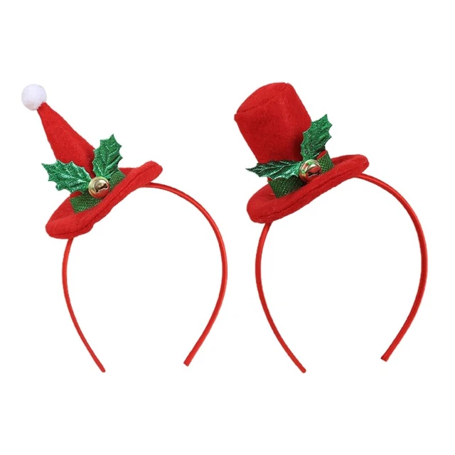 CHRISTMAS HAT HEADBAND Santa Hat Hair Hoop Top Hat Hairband Holiday ...