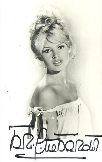 Brigitte Bardot Original Autogramm Signierte Postkarte Portrait Sam