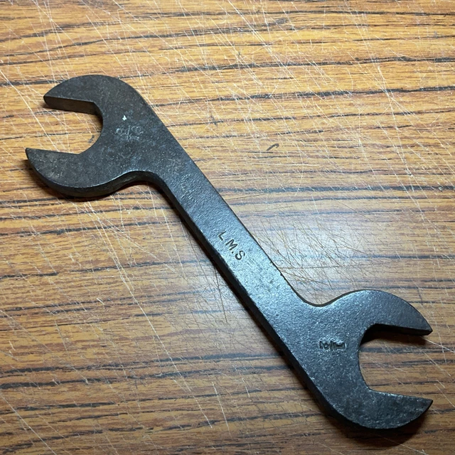 VINTAGE/ANTIQUE L.M.S RAILWAY Spanner Wrench Double Ended Stamped 9/16 ...