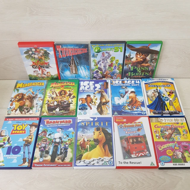 BUNDLE OF 15 DVDs Kids Children Cartoon Dreamworks Disney Pixar and ...