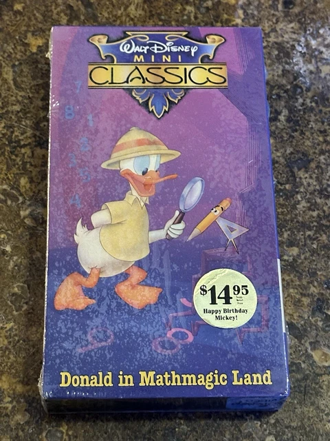 NEW DONALD IN Mathmagic Land SEALED VHS Walt Disney Home Video Mini ...