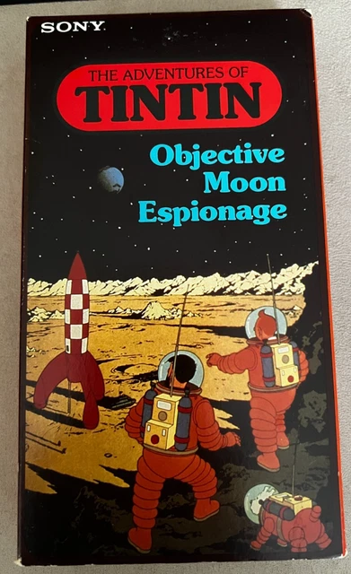 VHS THE ADVENTURES Of Tintin “Objective Moon Espionage” 1986 Sony- Tele ...