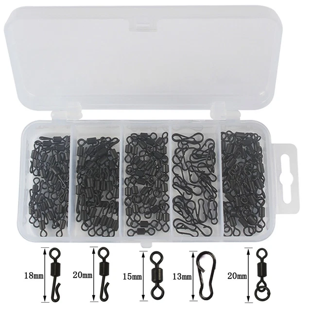 150 PCS/SET FISHING Kits Paper Clip Connector Swivel Method Connectors ...
