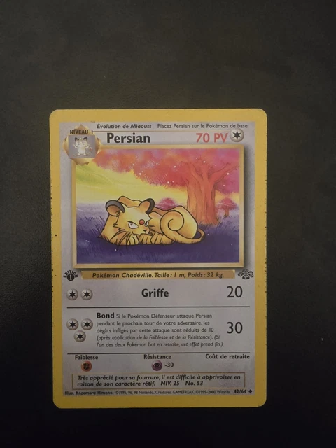 CARTE POKÉMON : Persian 42/64 Edition 1 Jungle Wizards Française EUR 3 ...