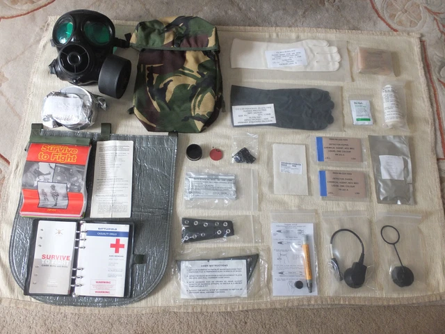 BRITISH ARMY S10 Respirator-Gas Mask + NEW LENSES + FULL Ancillaries ...