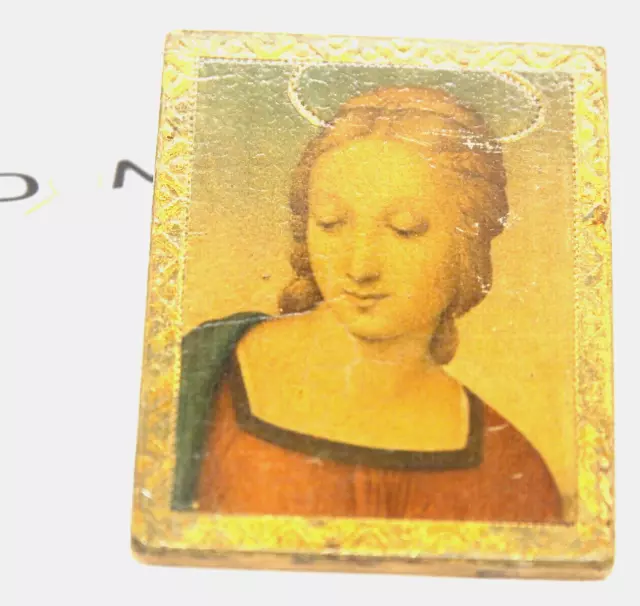 OBJET ANCIEN TABLEAU religieux vierge portrait femme ancient religious ...