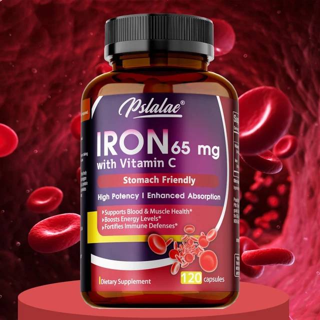 IRON SUPPLEMENT 65MG - with Vitamin C - Boosts Immunity and Improves ...