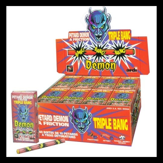 50 PETARDS EFFAROUCHEUR LE TIGRE TRIPLE BANG demon 5 paquets. demon ...