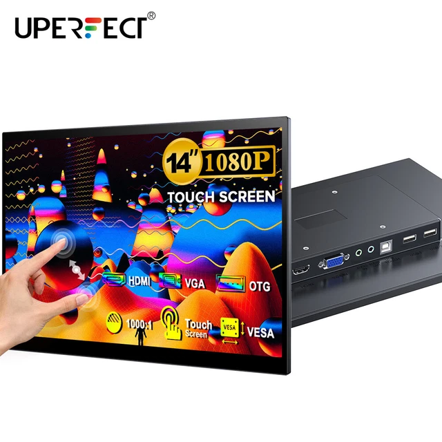 14& PORTABLE MONITOR Touch Screen Full HD 1920*1080 HDMI VGA USB IPS ...