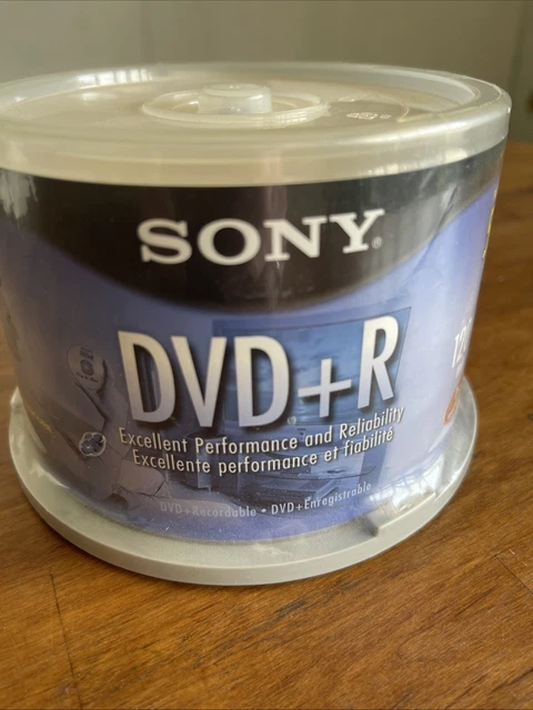NEW SONY DVD+R SEALED 50-Pack Spindle Blank Media 4.7GB -120 min 16x ...