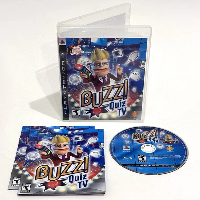 BUZZ! QUIZ TV PS3 (Sony PlayStation 3, 2008) w/ Manual Complete CIB $10 ...