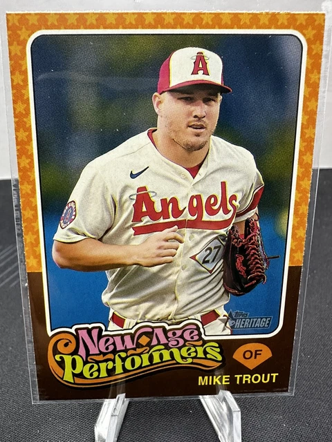 ☀2024 TOPPS HERITAGE Mike Trout New Age Performers Los Angeles Angels ...