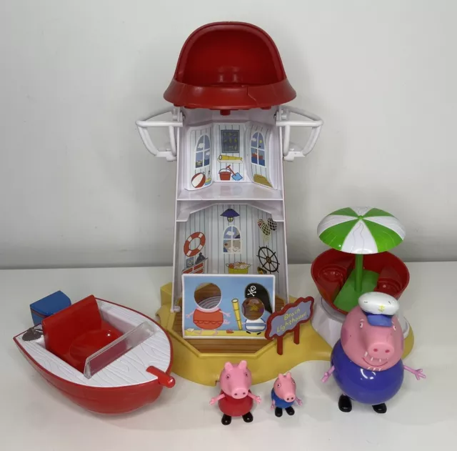 PEPPA PIG BEACH Lighthouse Set With 3 Figures Playset £19.90 - PicClick UK