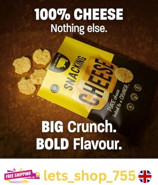 SNACKING CHEESE PURE Cheese Crisps High Protein Zero Carb Brand new ...