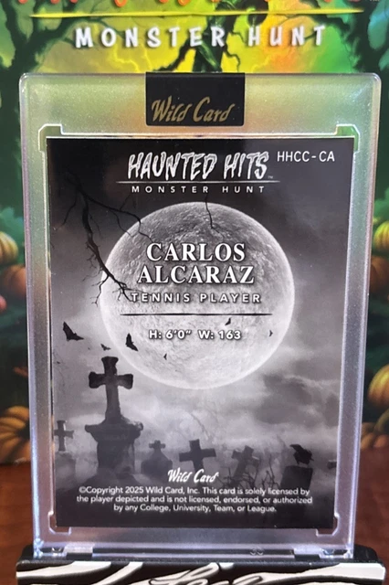 2025 WILD CARD HAUNTED HITS Multi-Sport CARLOS ALCARAZ Monster Hunt ...