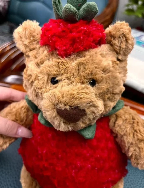 JELLYCAT BARTHOLOMEW BEAR Strawberry Costume Christmas Plush Doll with ...