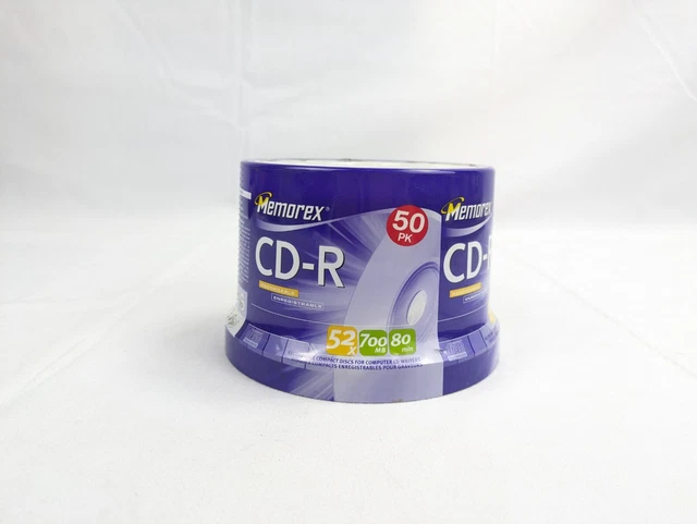 MEMOREX CD-R PACK of 50 Recordable Discs, 52 x 700MB, 80 min $13.66 ...