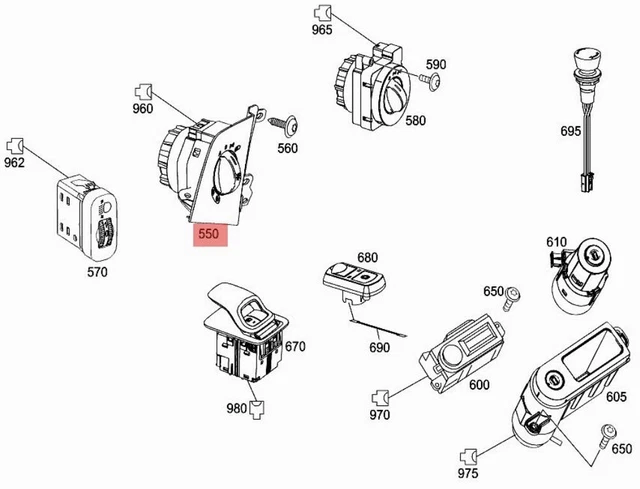 MERCEDES TRUCK TRUCK actros mp4 rotary switch lights oem a9605454404 £ ...