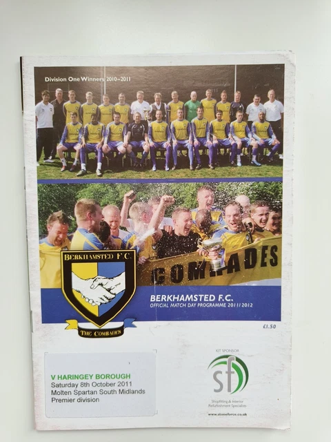 BERKHAMSTED FC PROGRAMMES 2011/12 Season. The Comrades. Spartan League ...
