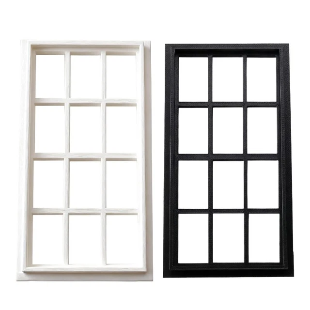 MINIATURE PLASTIC WINDOW Frame for 1/12 Dollhouses Easy Snap Fit ...