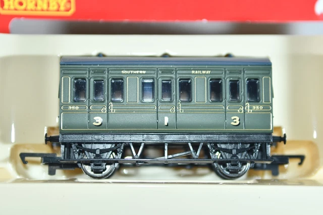 HORNBY R4135 SR Olive Four Wheel Coach "350". Boxed. Era 3. MIB. No.2 £ ...
