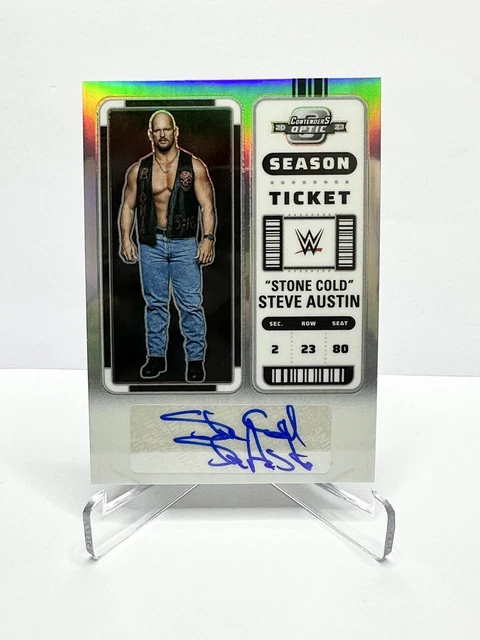 2023 CHRONICLES WWE Optic Contenders Stone Cold Steve Austin Silver ...