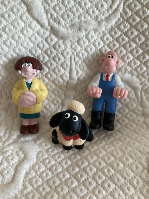 VINTAGE 1989 WALLACE and Gromit Figures x 3 - Gwendoline/Wallace/Shaun ...
