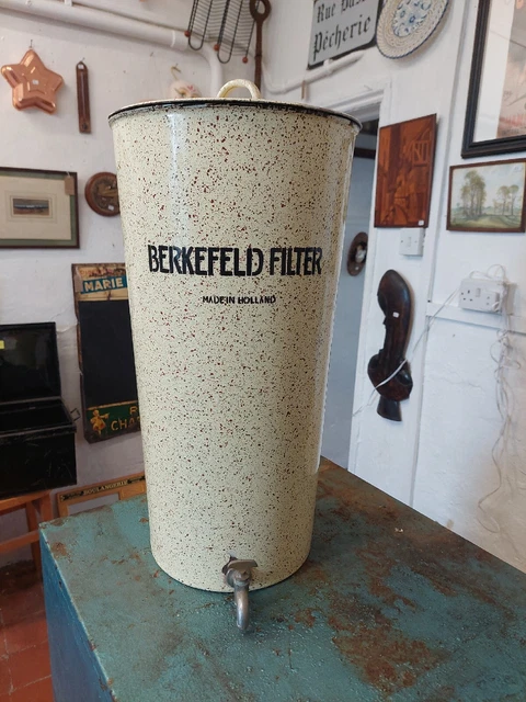 VINTAGE BERKEFELD Gravity Water Filter made in Holland enamel £75.00 ...