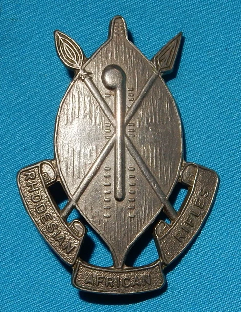 GENUINE RHODESIAN AFRICAN Rifles Military Cap Slouch Hat Badge Rhodesia ...