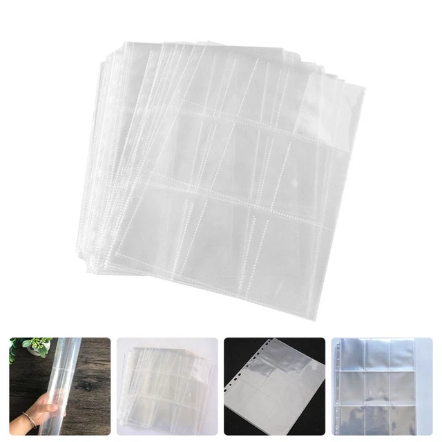 50 SHEETS PLASTIC Insert Postcard Album Sleeve Trading Holder Refills £ ...