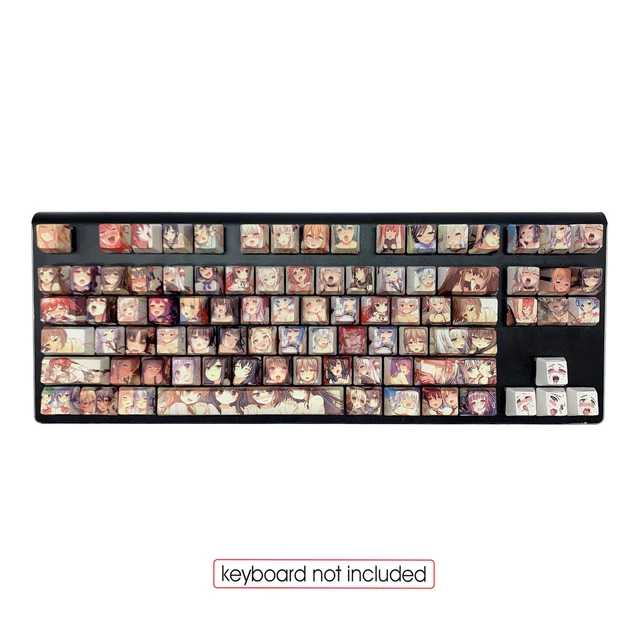 ANIME WAIFU KEYCAPS PBT Dye Sub OEM Profile for Cherry MX Mechanical ...