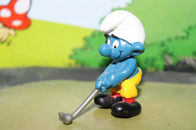 THE SMURFS GOLFER Smurf w/ Golf Club Sports 20460 Rare Vintage Display ...
