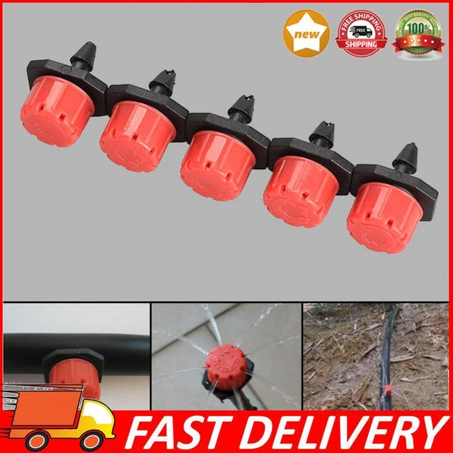 100PCS 1/4 INCH Adjustable Micro Flow Dripper Drip Head Water Dropper £ ...